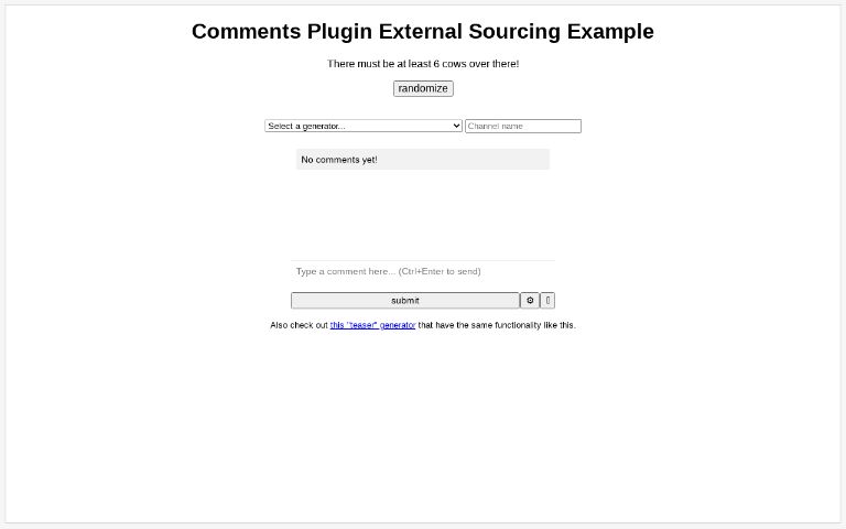 Comments Plugin External Sourcing Example