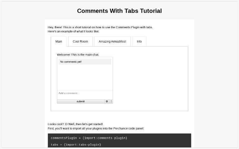 💬 Comments With Tabs Tutorial 🗒️ ― Perchance Generator