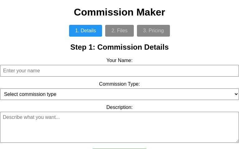 Commission Maker ― Perchance Generator