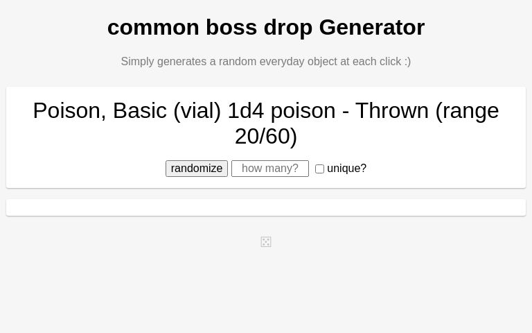 common boss drop Generator