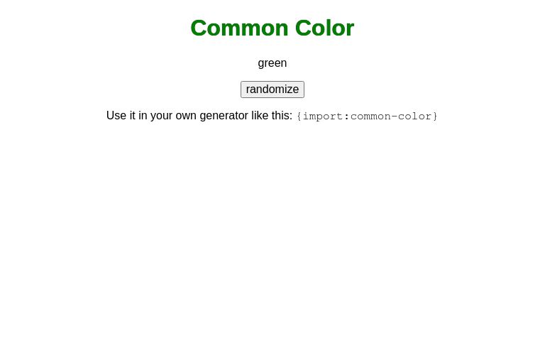 Common Color ― Perchance Generator