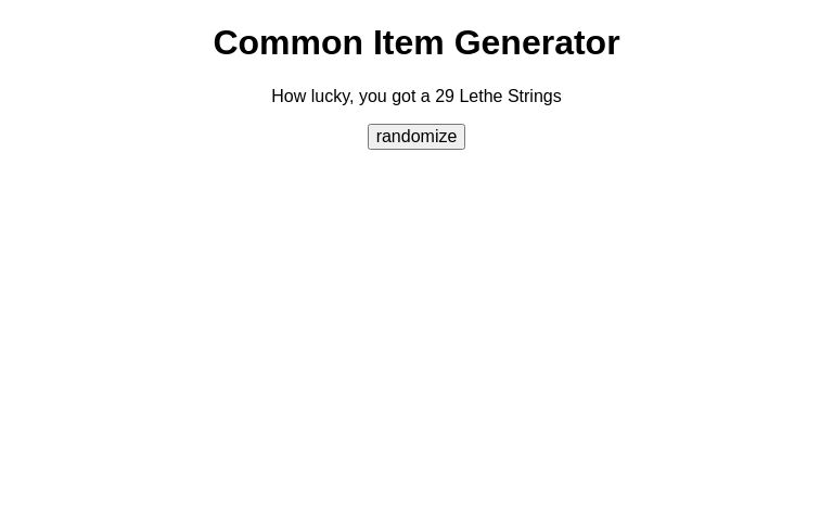 Common Item Generator