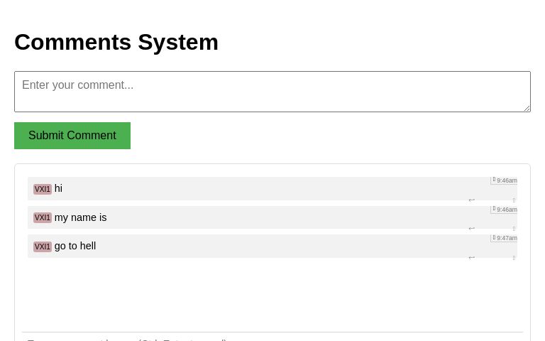 Comments System ― Perchance Generator