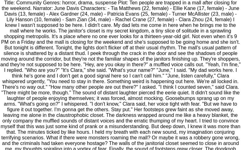 Community Story ― Perchance Generator