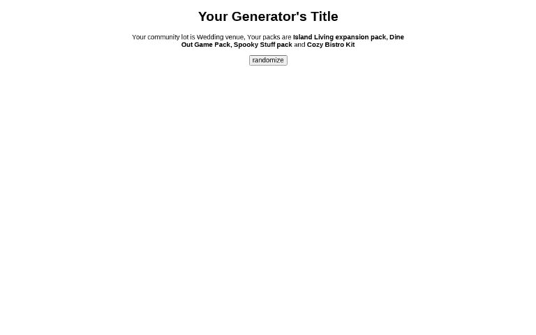 Minimal ― Perchance Generator