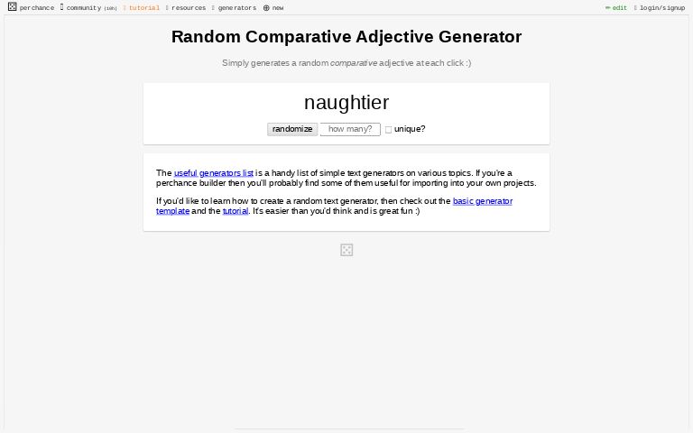 Random Comparative Adjective Generator