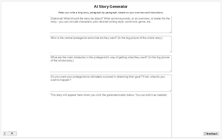 AI Story Generator (free, unlimited, no sign-up)
