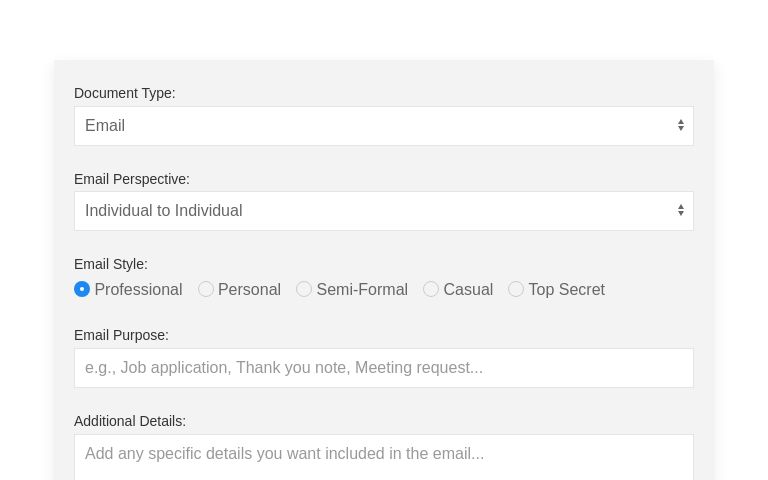 Generated Email