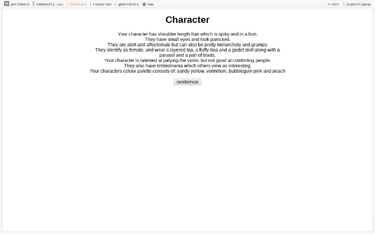 Character ― Perchance Generator