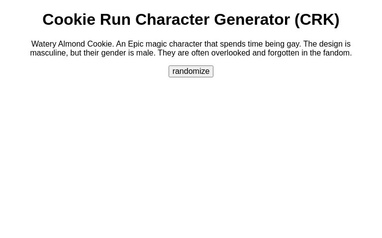 Cookie Run Character Generator (CRK)