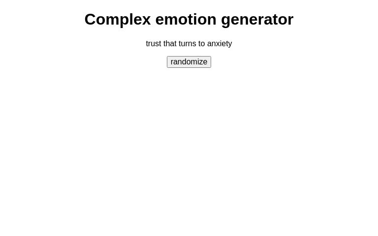 Complex emotion generator