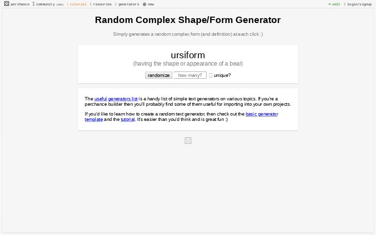 Random Complex Shape/Form Generator