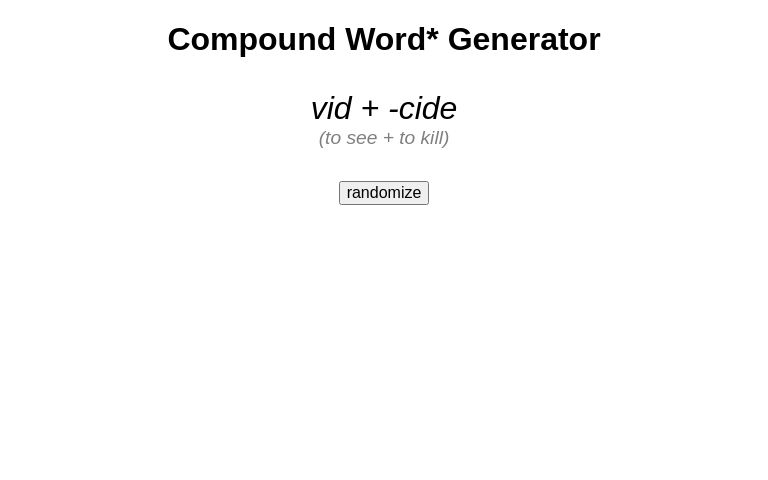 Compound Word* Generator