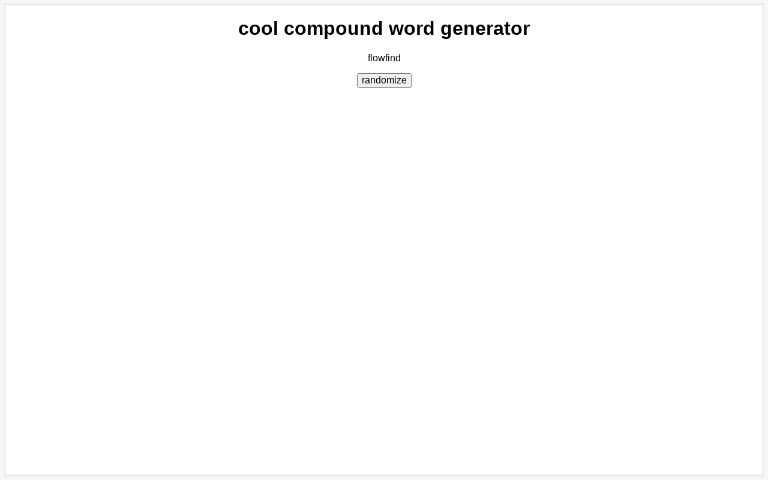 cool compound word generator