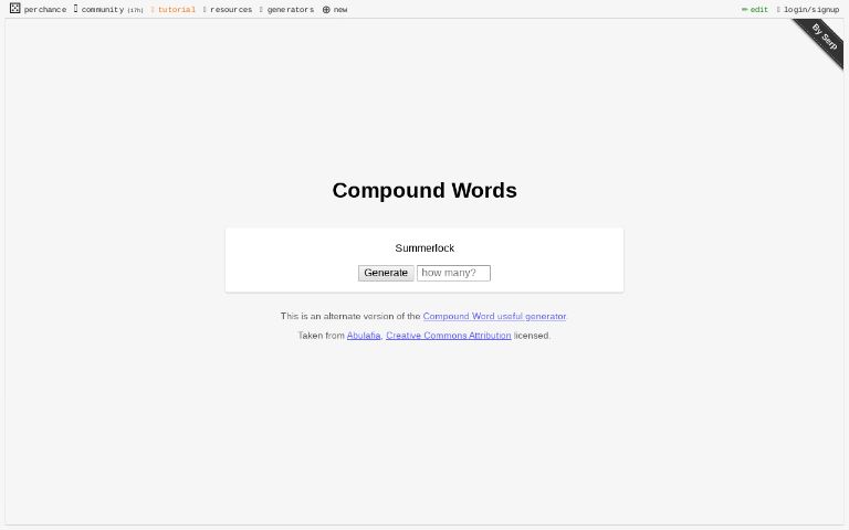 Compound Words ― Perchance Generator