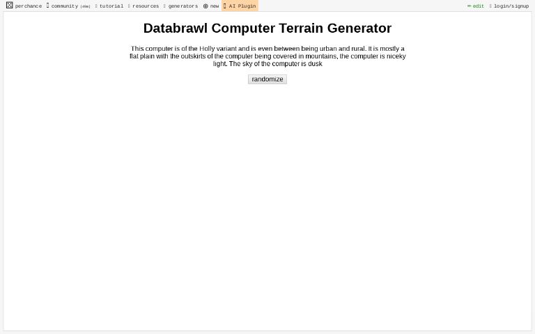 Databrawl Computer Terrain Generator