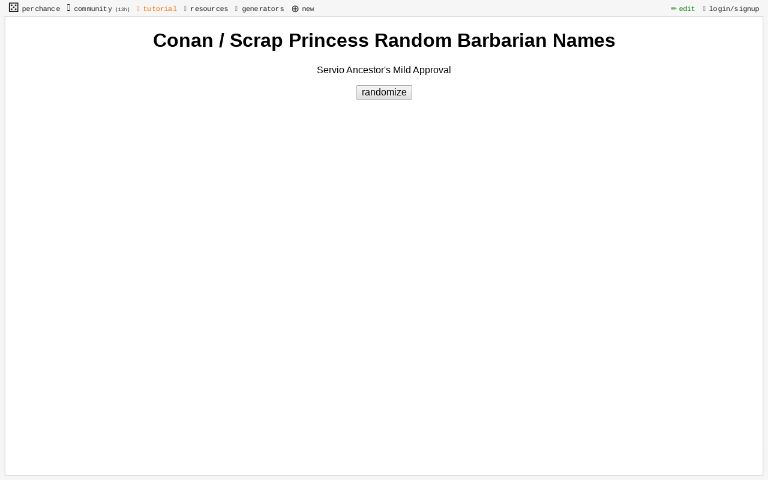 Conan / Scrap Princess Random Barbarian Names ― Perchance Generator