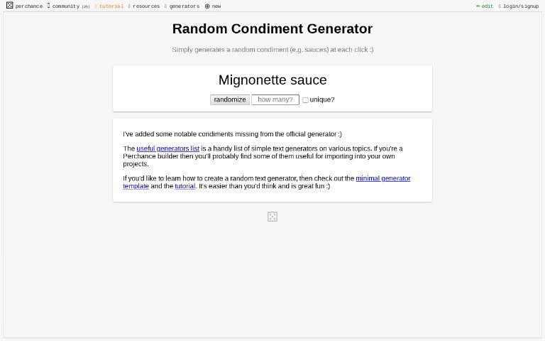 Random Condiment Generator
