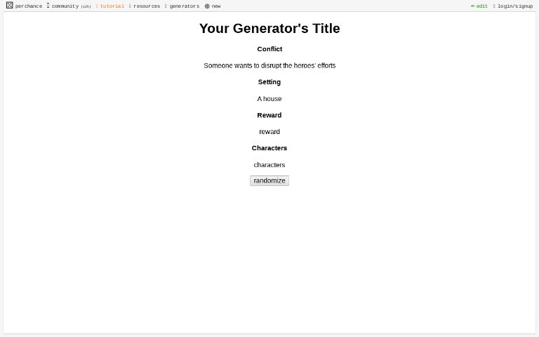 Minimal ― Perchance Generator