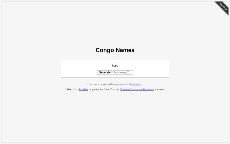 Congo Names ― Perchance Generator