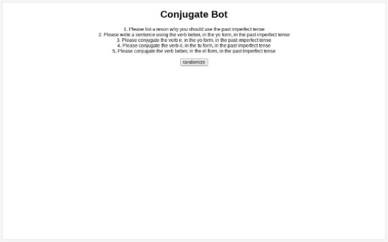Conjugate Bot ― Perchance Generator