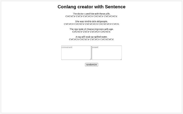 Conlang creator with Sentence ― Perchance Generator
