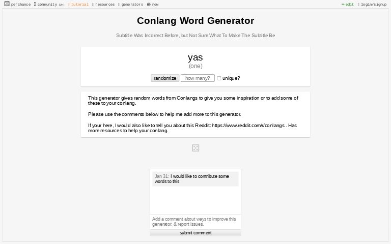 Conlang Word Generator