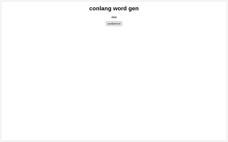conlang word gen ― Perchance Generator
