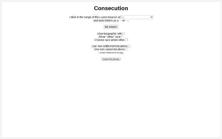 Consecution ― Perchance Generator