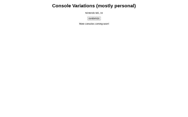 Console Variations (mostly personal) ― Perchance Generator