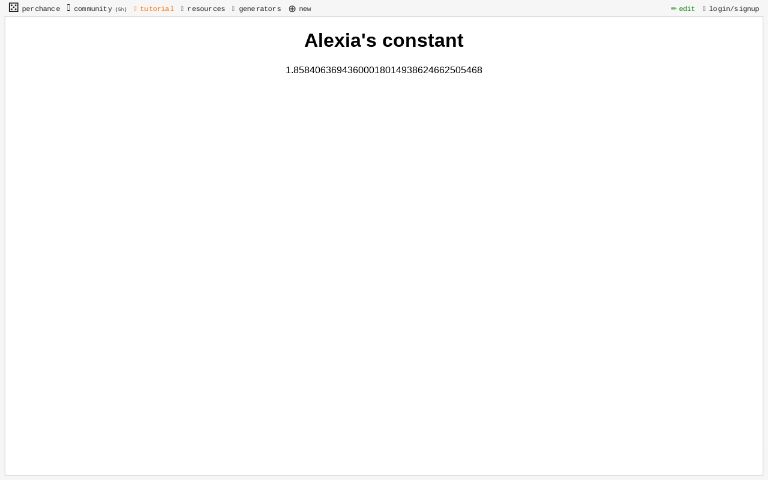 Nicholas's constant ― Perchance Generator