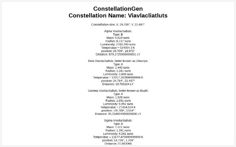 ConstellationGenConstellation Name: Kikguay ― Perchance Generator