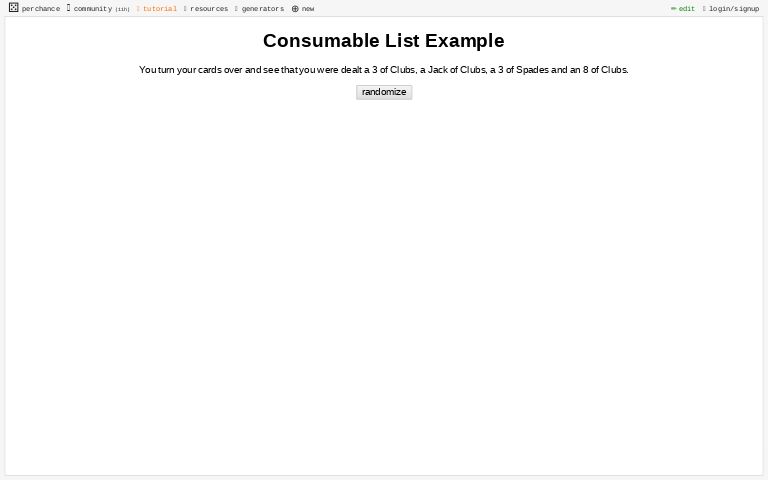 Consumable List Example ― Perchance Generator