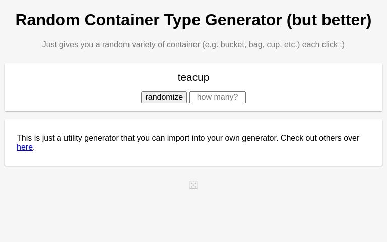 Random Container Type Generator (but better)