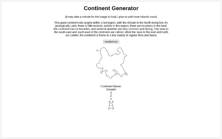Continent Generator