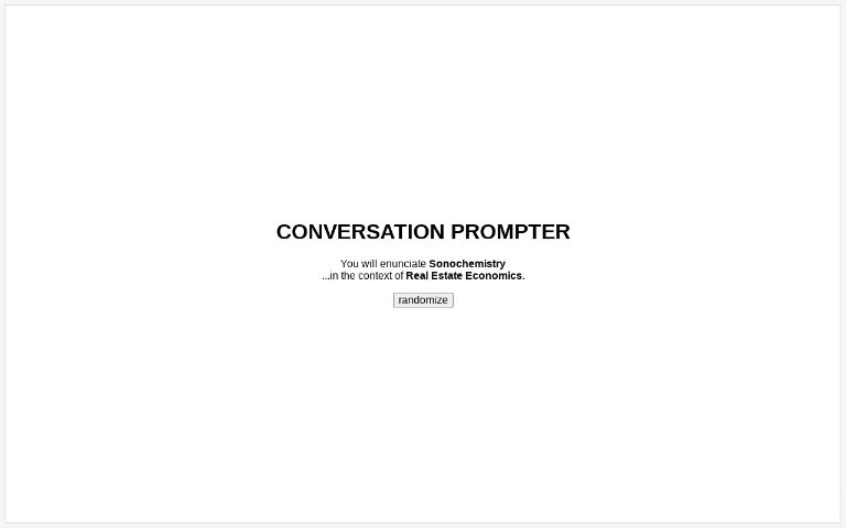 CONVERSATION PROMPTER ― Perchance Generator