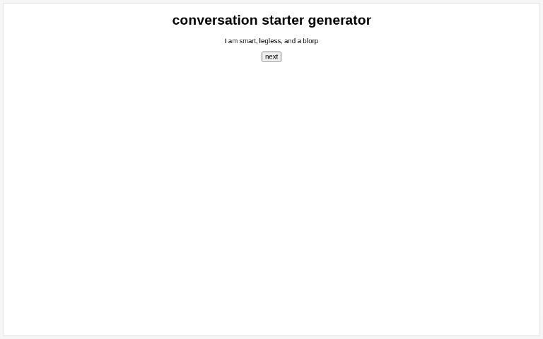 conversation starter generator