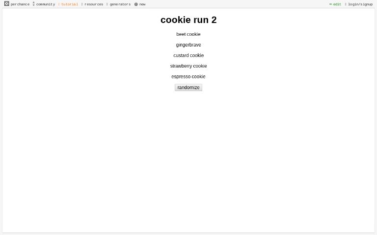 cookie run 2 ― Perchance Generator