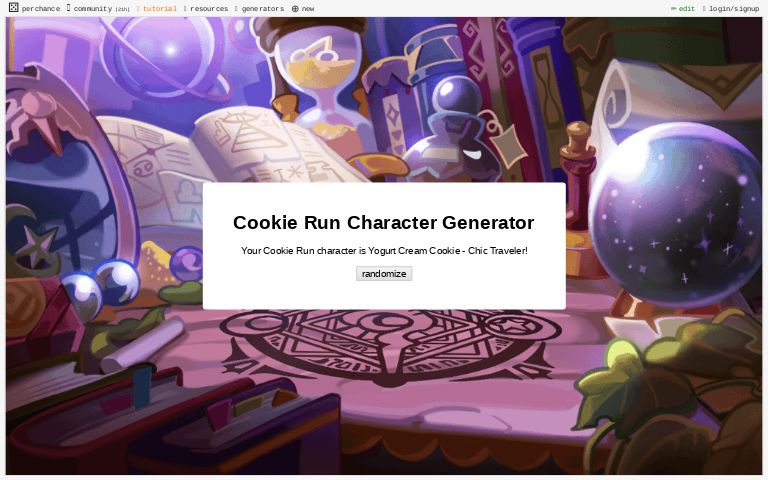 Cookie Run Character Generator