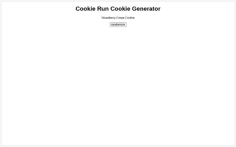 Cookie Run Cookie Generator