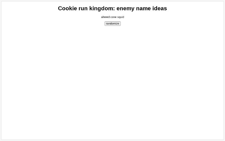 Cookie run kingdom: enemy name ideas ― Perchance Generator