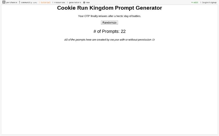 Cookie Run Kingdom Prompt Generator