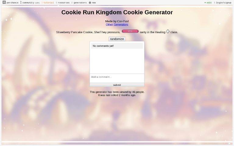 Cookie Run Kingdom Cookie Generator