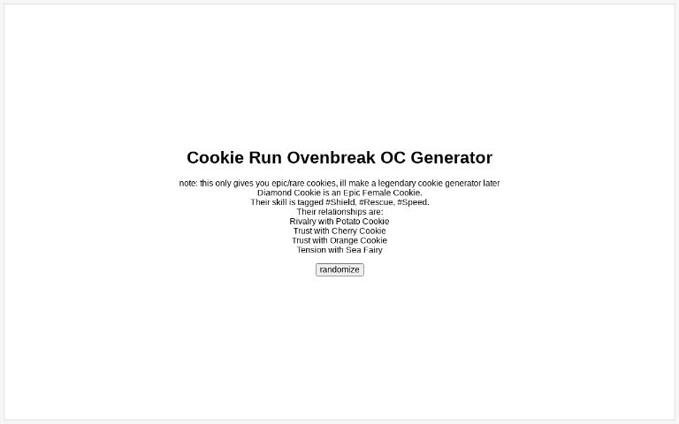 Cookie Run Ovenbreak OC Generator