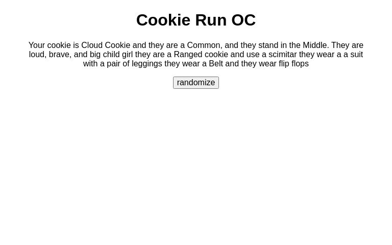 Cookie Run OC ― Perchance Generator