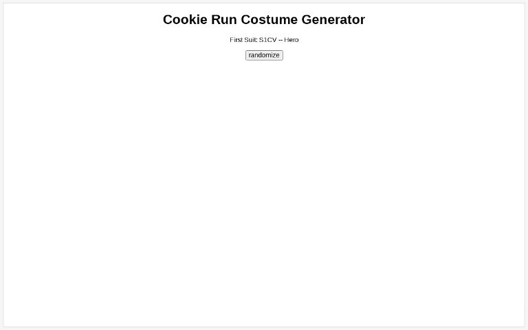 Cookie Run Costume Generator