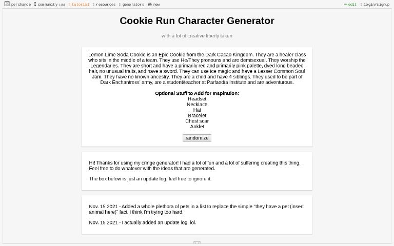 Cookie Run Character Generator