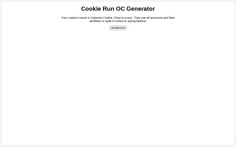 Cookie Run OC Generator