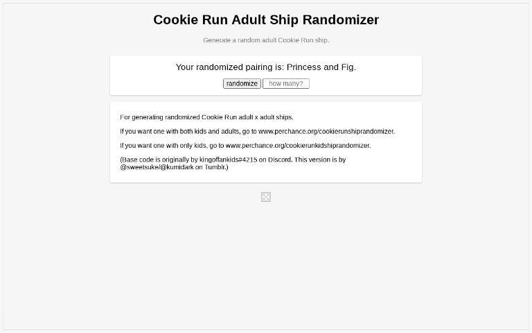 Cookie Run Adult Ship Randomizer ― Perchance Generator