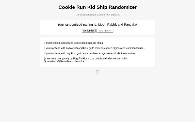 Cookie Run Kid Ship Randomizer ― Perchance Generator